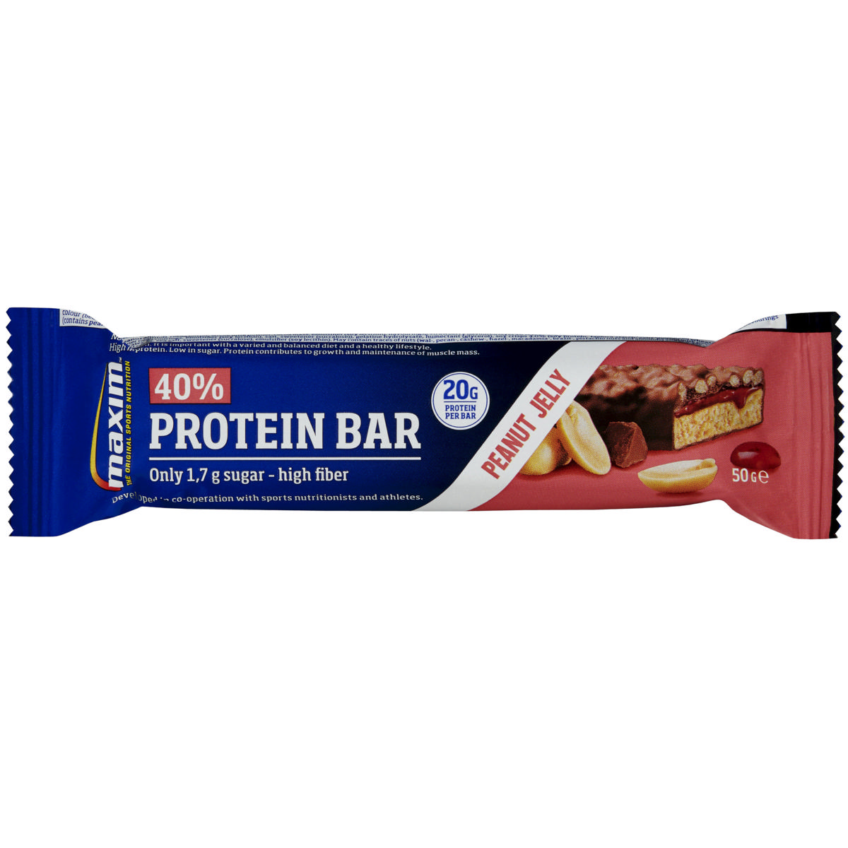 Maxim - Maxim 40% Protein bar Peanut/Strawberry 1 pk a 18stk ...